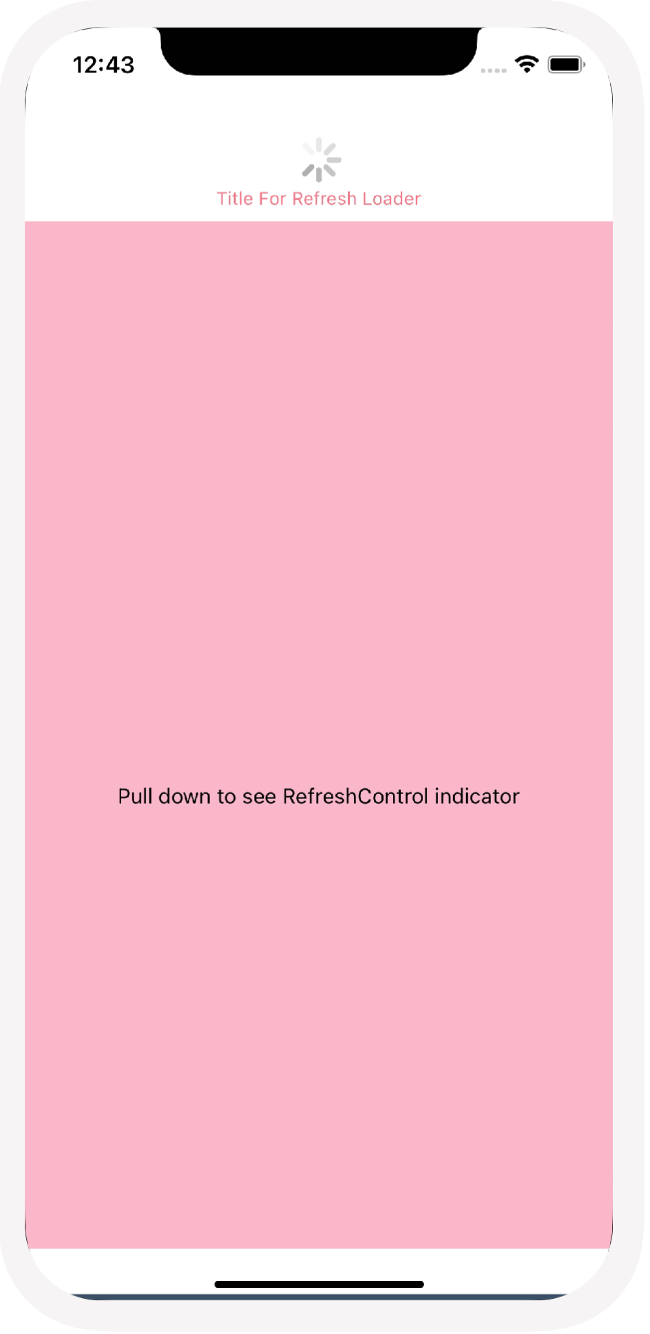 How to change color of title under refresh loader in React Native?